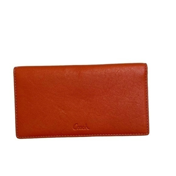 Coach | Bags | Coach Burnt Sienna Orange Checkbook Cover | Poshmark
